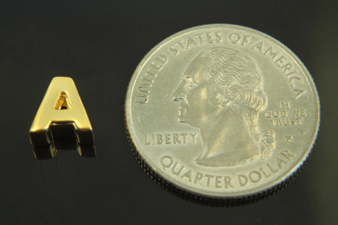 Alphabet A AA-G11 2 pcs 8x8x4mm Hole size 2x3mm Capital | Etsy