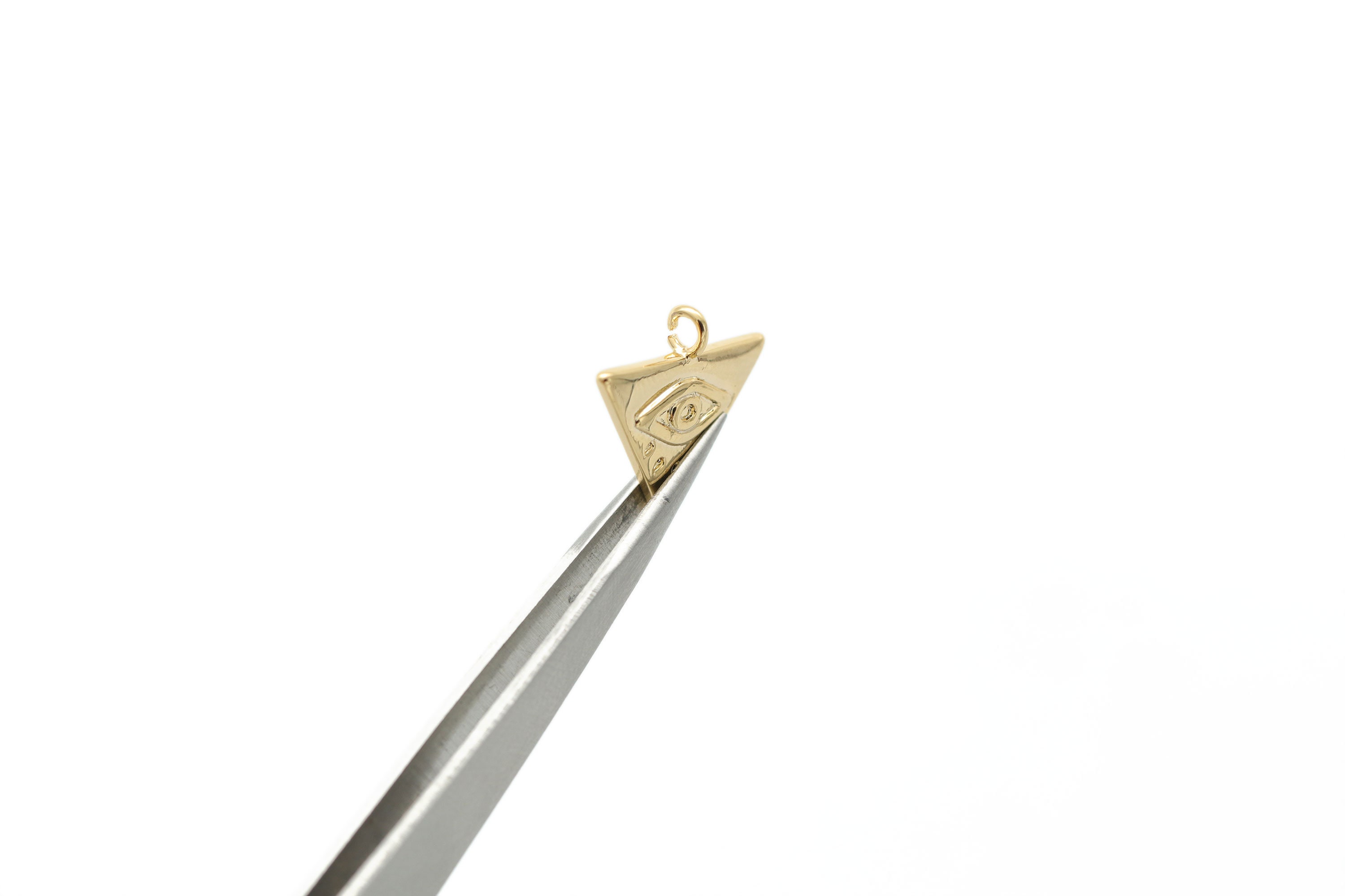 Evil Eye Triangle Charm, P7-R3, 1 Piece, 16x13mm, Inner 1.5mm Open Link ...