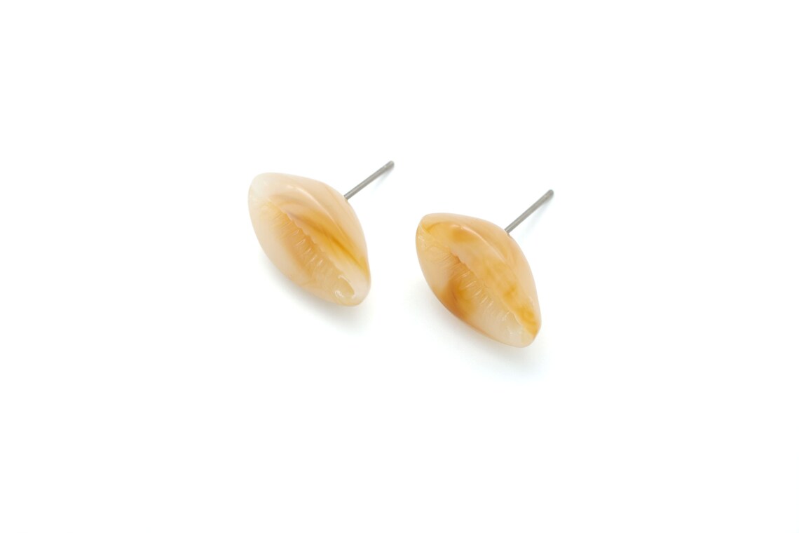 Cowrie Shell Earring Made of Acetate ONLY, O3-R4, 2 Pcs, 19x13x8mm ...