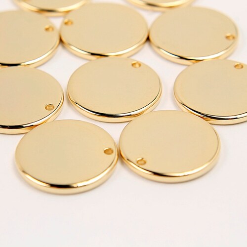 Coin Disc Nickel Free B1-G2 10 Pcs 1 Hole 10mm 16K Gold - Etsy