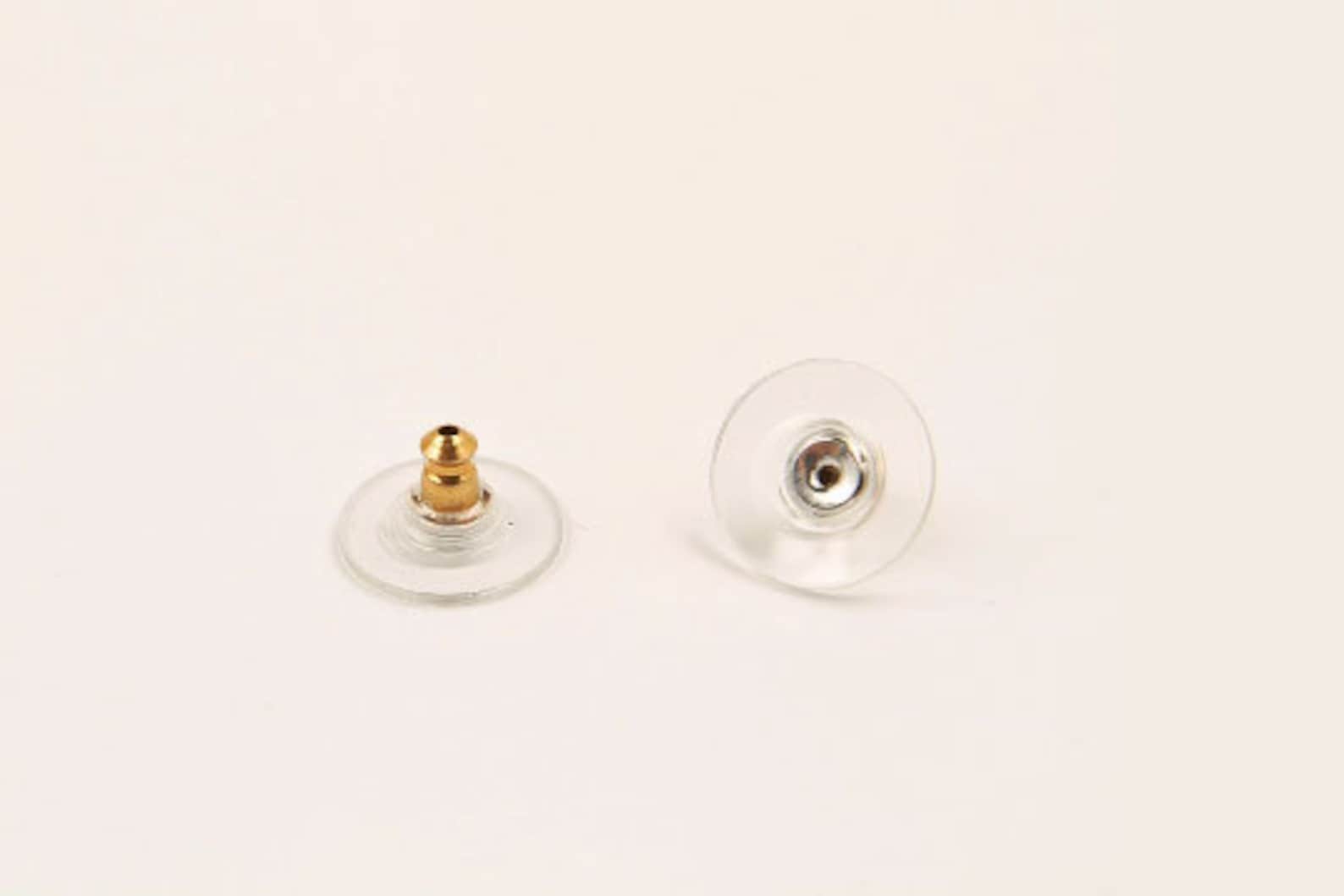 EBS01-02, 100 Pcs (50 Pairs), Ear Post Stopper W/ Plastic Pad, 11x7mm ...