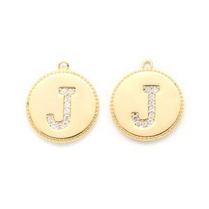 Coin Pendant Cubic Letter (large), Alphabet J, AJ-G16, 1 Piece, 21x2mm ...