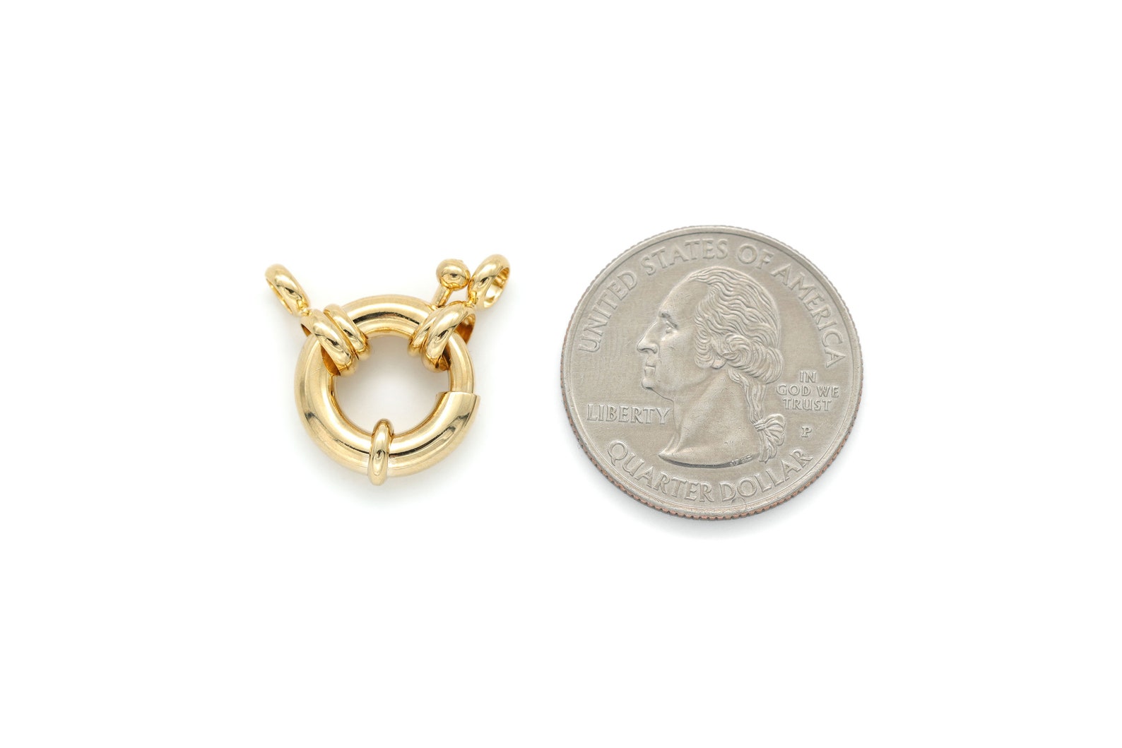 15mm Nautical Clasp, S84-G6, Nickel Free, 2 Pcs, 4mm Thick, 16K Gold ...