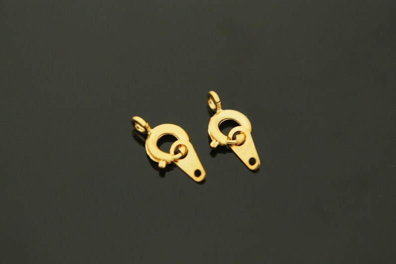 Spring Clasp, Spring Ring With Bar, 6mm, 16K Gold Plated Brass, Nickel ...