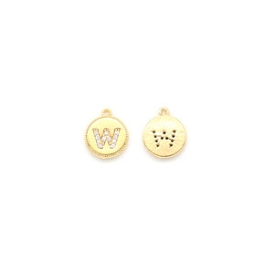 Coin Pendant Cubic Letter (small), Alphabet Coin, AW-G15, 2 Pcs, Nickel ...