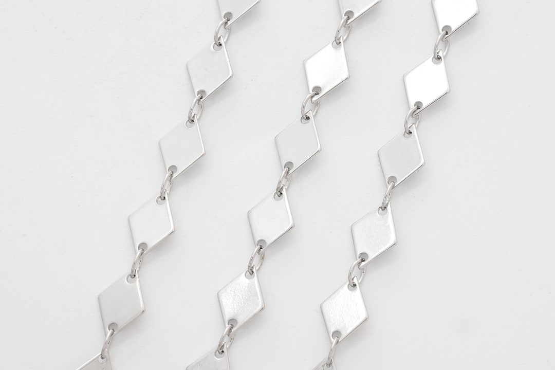 Handmade Chain, Nickel Free, CJ21-09R, 1m, 9x6mm, Rhodium Plated Brass ...