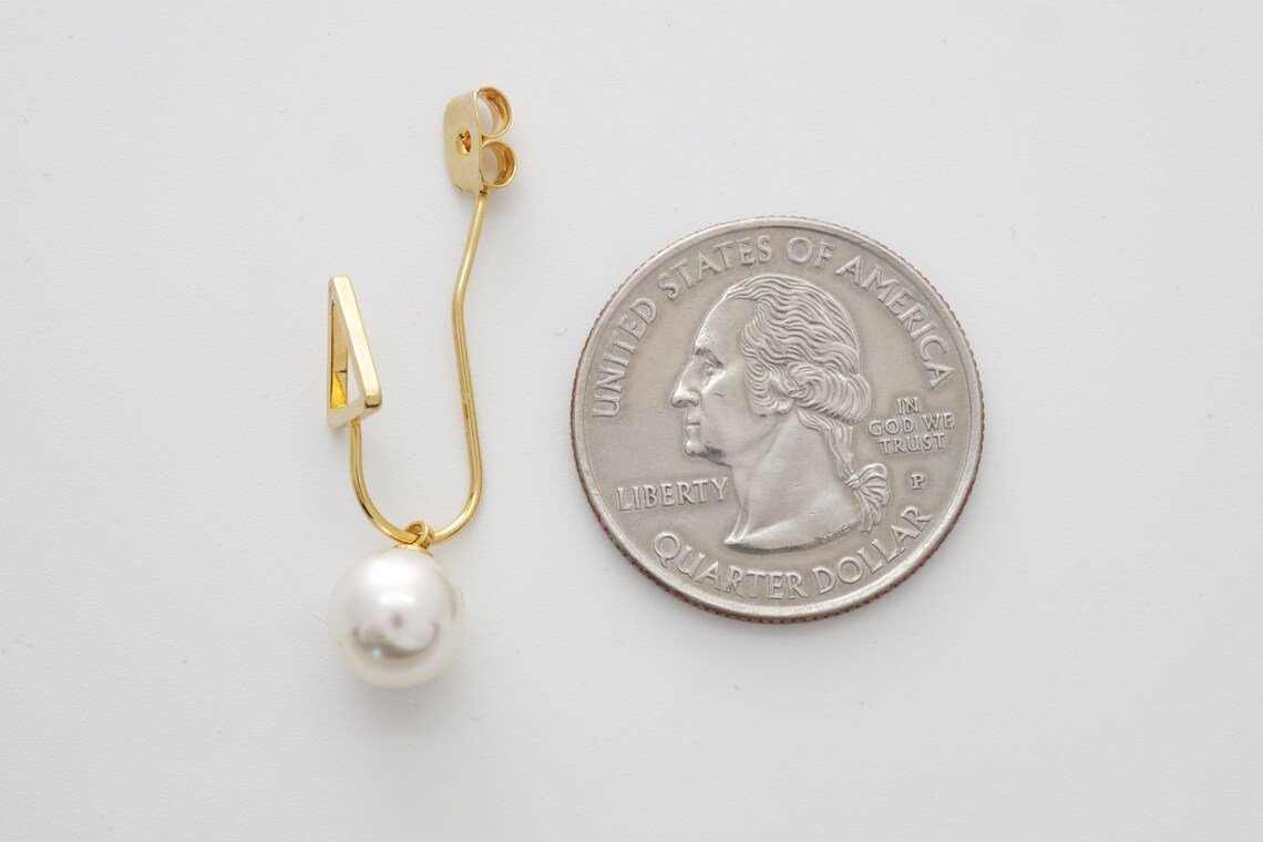 Triangle & Pearl Back Stopper S69-P3 2 Pcs Nickel Free - Etsy