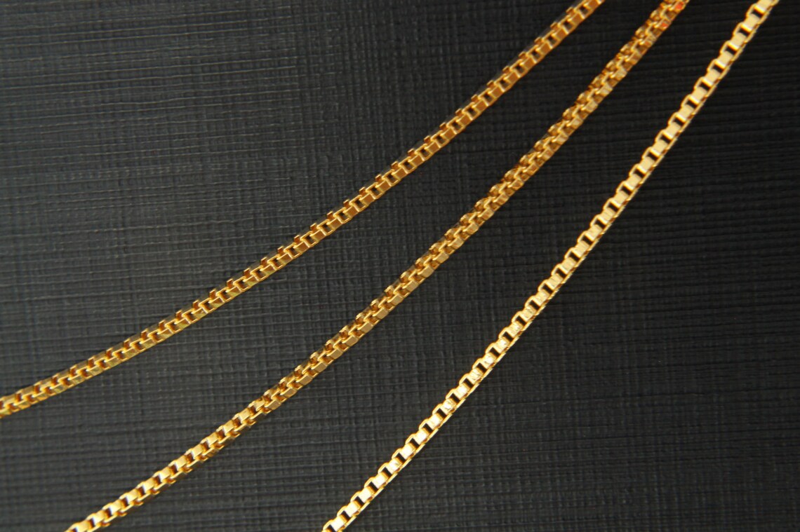Box chainS Box1.0DC CJ25-01 1m 1x1mm 16K gold plated | Etsy