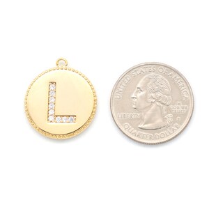 Coin Pendant Cubic Letter (large), Alphabet L, AL-G16, 1 Piece, 21x2mm ...