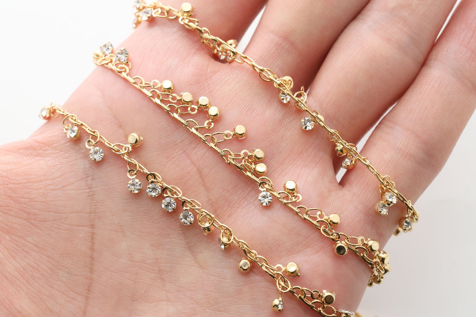 Dangling Cubic Handmade Chain CJ35-08 Nickel Free 1 Meter - Etsy