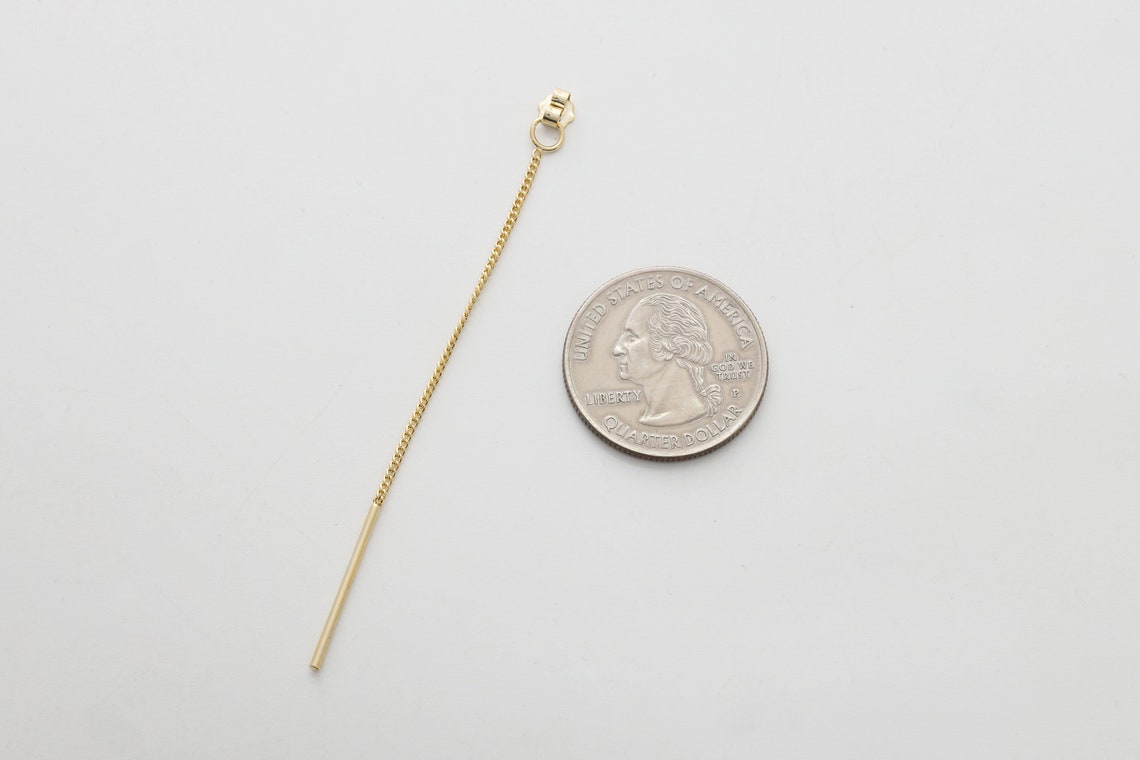 Back Stopper W/ Chain & Stick S59-P2 2 Pcs 16K Gold Plated | Etsy