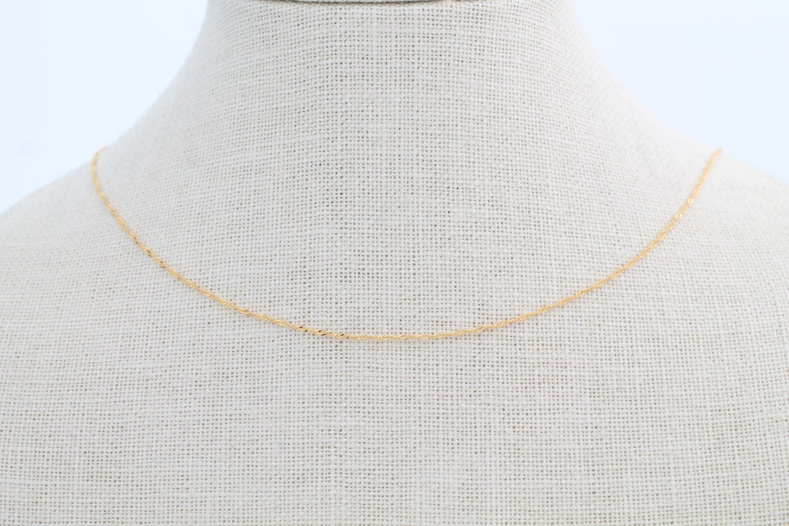 Extra Thin Twisted Premade Chain Necklace for Pendants, N3710-G1 ...