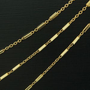 Rectangle Beads Chain CJ35-02 1 meter Nickel Free 16K Gold | Etsy