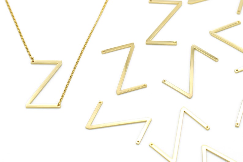 Large Initial Pendant, Alphabet Z, Nickel Free, AZ-G12, 1 Piece, 38x21 ...