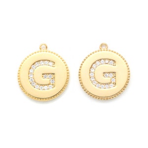 Coin Pendant Cubic Letter (large), Alphabet G, AG-G16, 1 Piece, 21x2mm ...
