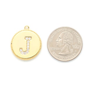 Coin Pendant Cubic Letter (large), Alphabet J, AJ-G16, 1 Piece, 21x2mm ...