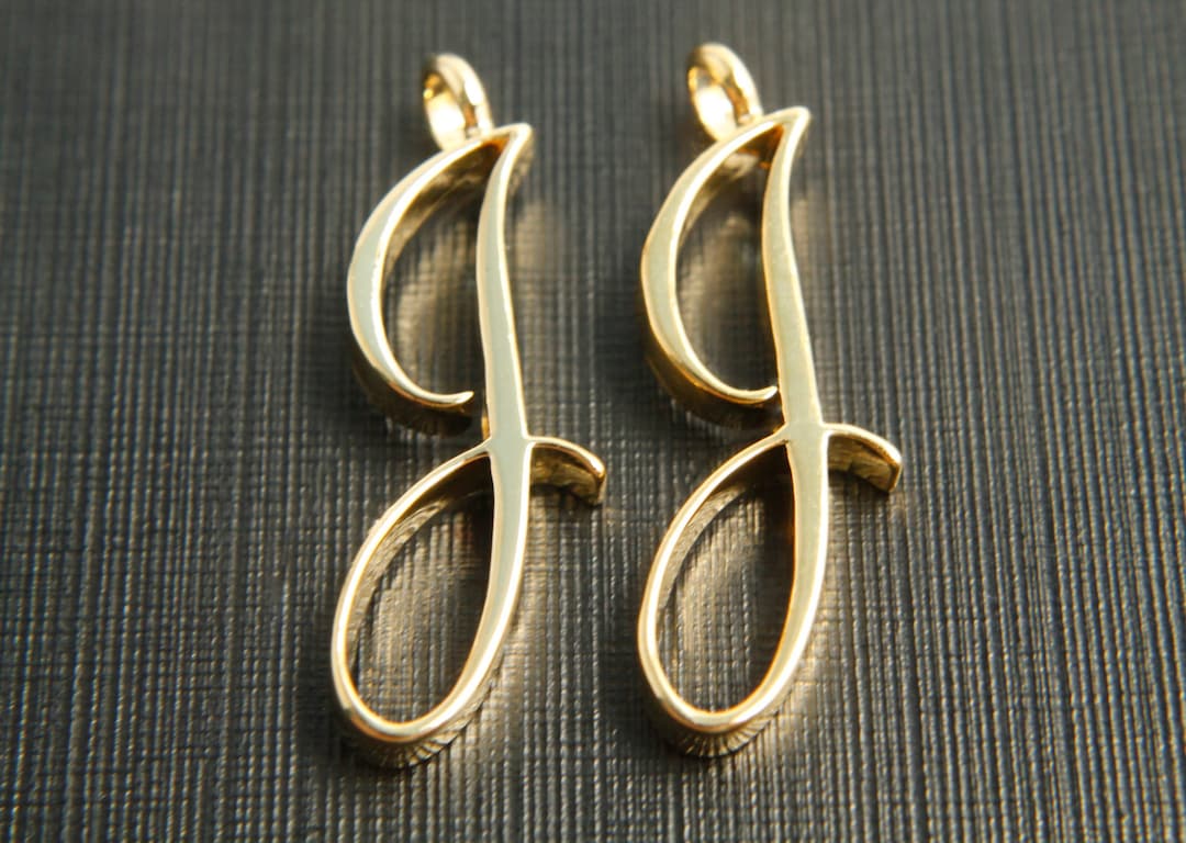 Alphabet J With Link, Nickel Free, AJ-G8, 2 Pcs, 30x10mm, 3mm Thick ...