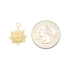 Golden Sun Pendant, P7-G3, 2 Pcs, 16mm, Inner 2mm Link, Matte Gold ...