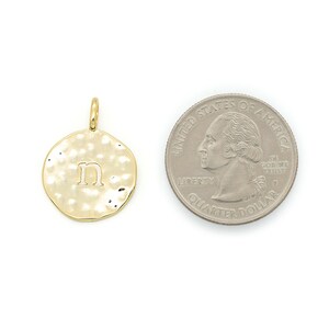 Alphabet on Hammered Coin, Alphabet N, AN-G19, 1 Piece, 24x18mm, 4x2mm ...