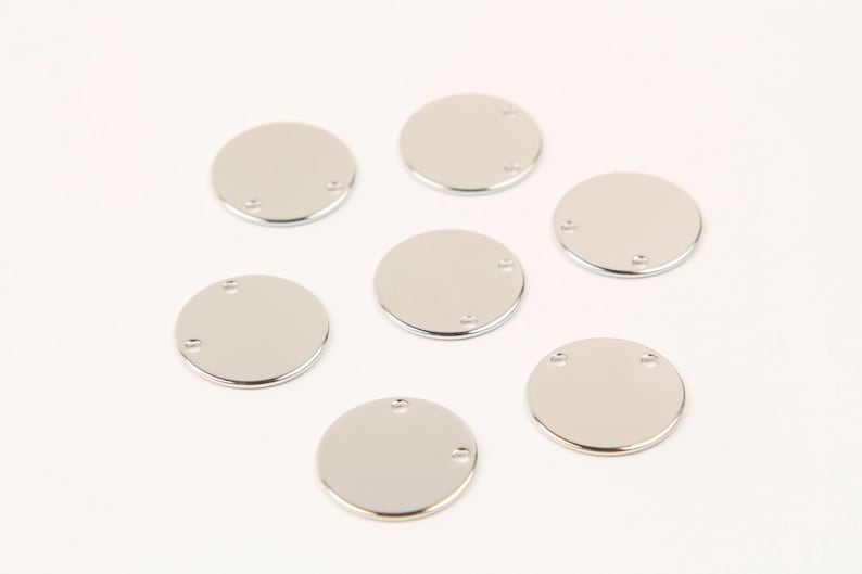 Coin Disc Nickel Free B15-R3 10 Pcs 2 Holes 15mm Rhodium - Etsy