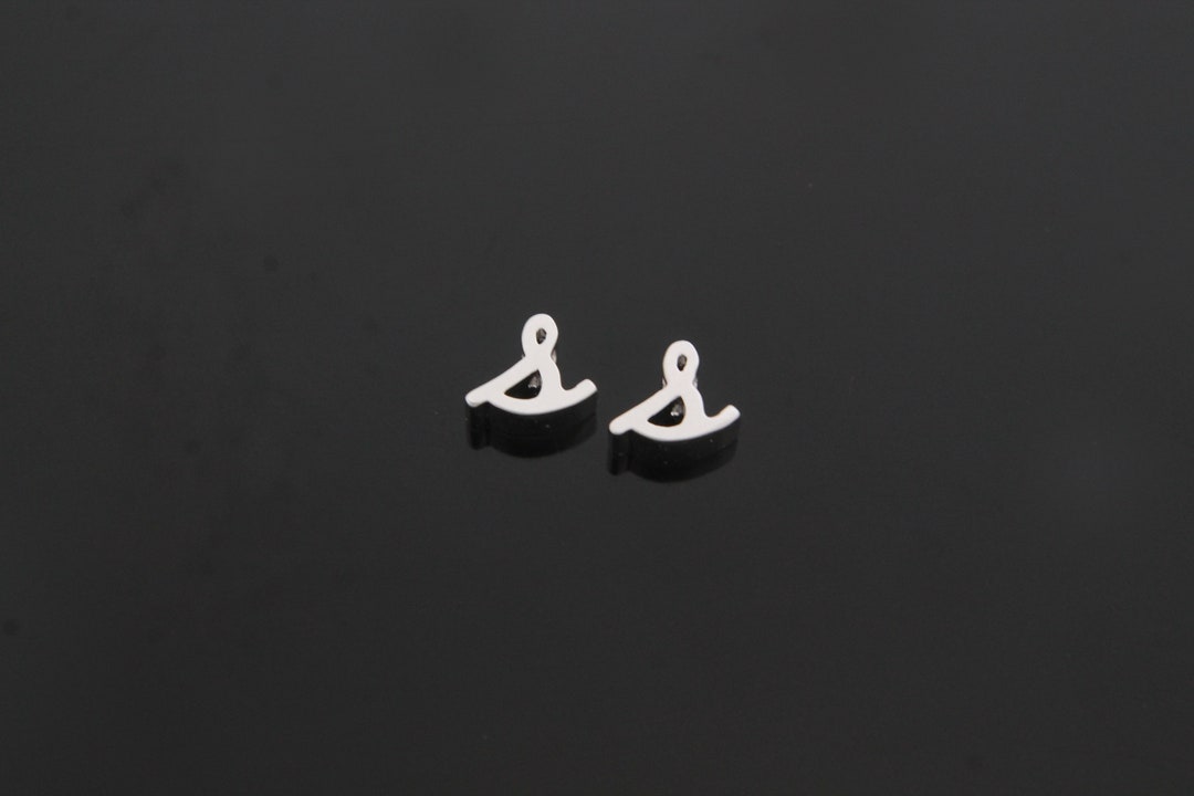 Alphabet S, AS-R10, 2 Pcs, 5x6x3mm, Hole Size 1.7x1.6mm, Cursive Letter ...