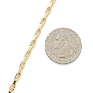 Bold Rectangle Link Chain, CJ47-08, 1m, 5x3mm, 16K Gold Plated Brass ...