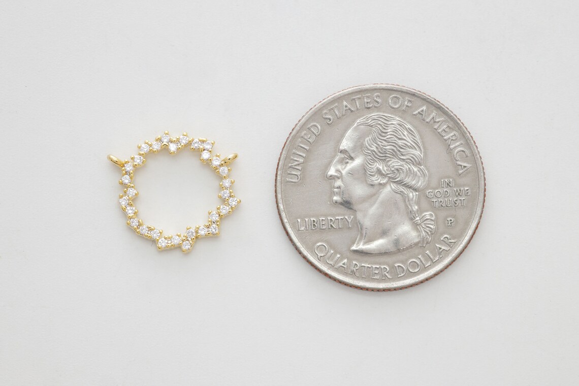 Cubic Circle Pendant Q1-P3 1 Piece Close Links 16K Gold | Etsy