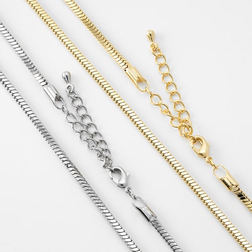 Thin Snake Chain Necklace 17 2 Extender - Etsy