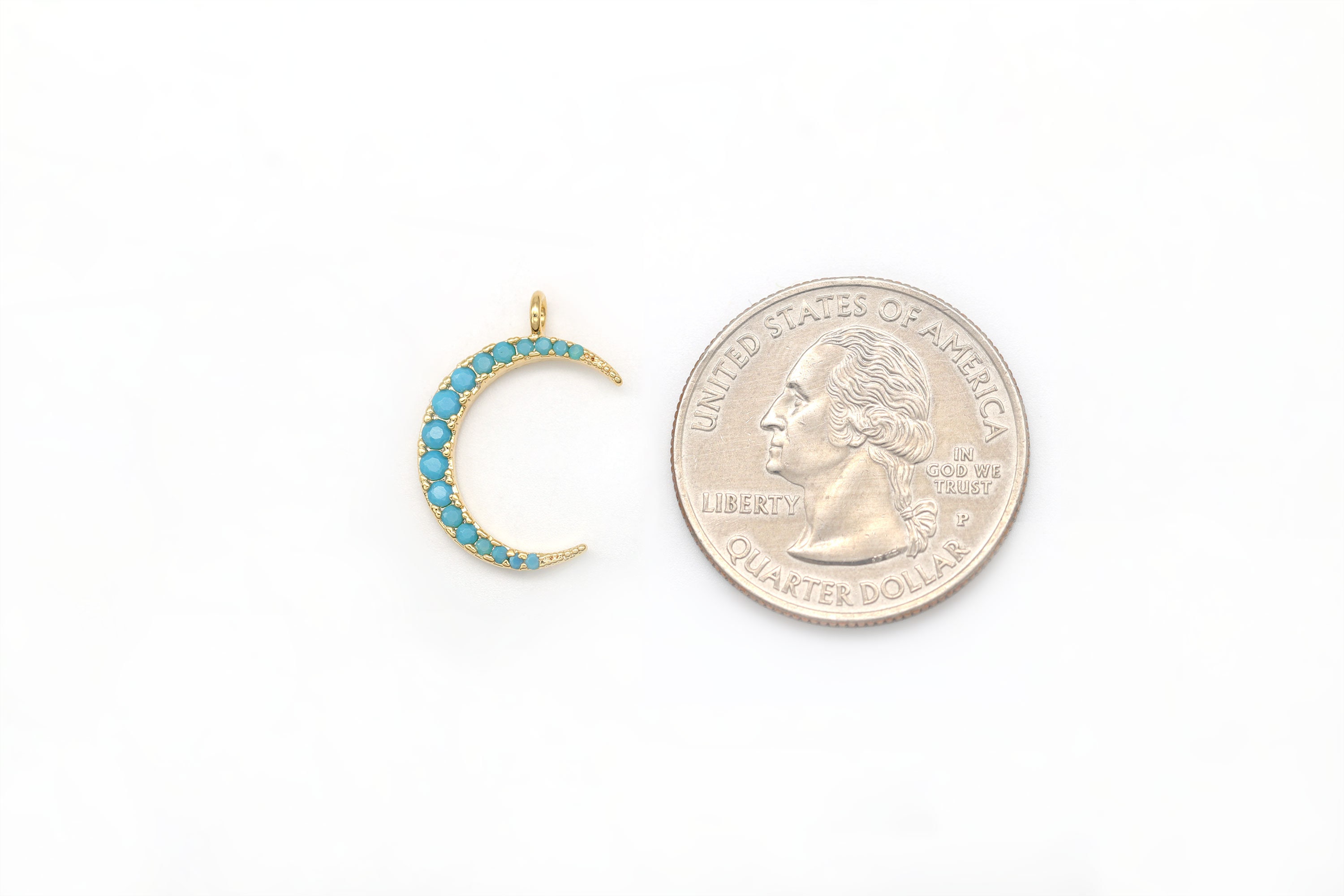 Turquoise Crescent Moon Pendant Nickel Free N29-P1 1 Piece - Etsy