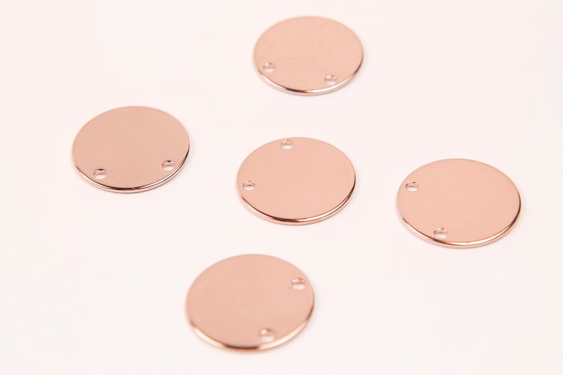 Coin Disc B15-P3 10 Pcs 2 Holes 15mm Rose Gold Plated - Etsy
