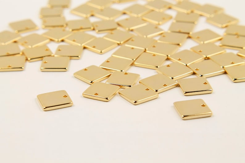 Square Disc B21-G1 10 Pcs 11x11mm 1.7mm Thick 16K Gold - Etsy