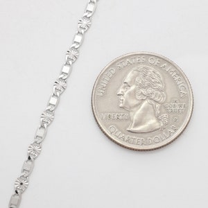 Decorative Chain, CJ19-04R, 1m, 3mm Wide, 0.5mm Thick, Original Rhodium ...