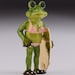 Frog Holding a Surfboard Figurine Faberge Style Trinket Box Handmade ...