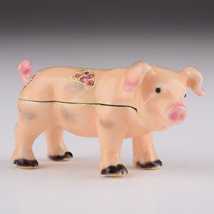 Pink Pig Faberge Style Trinket Box Handmade by Keren Kopal Enamel ...