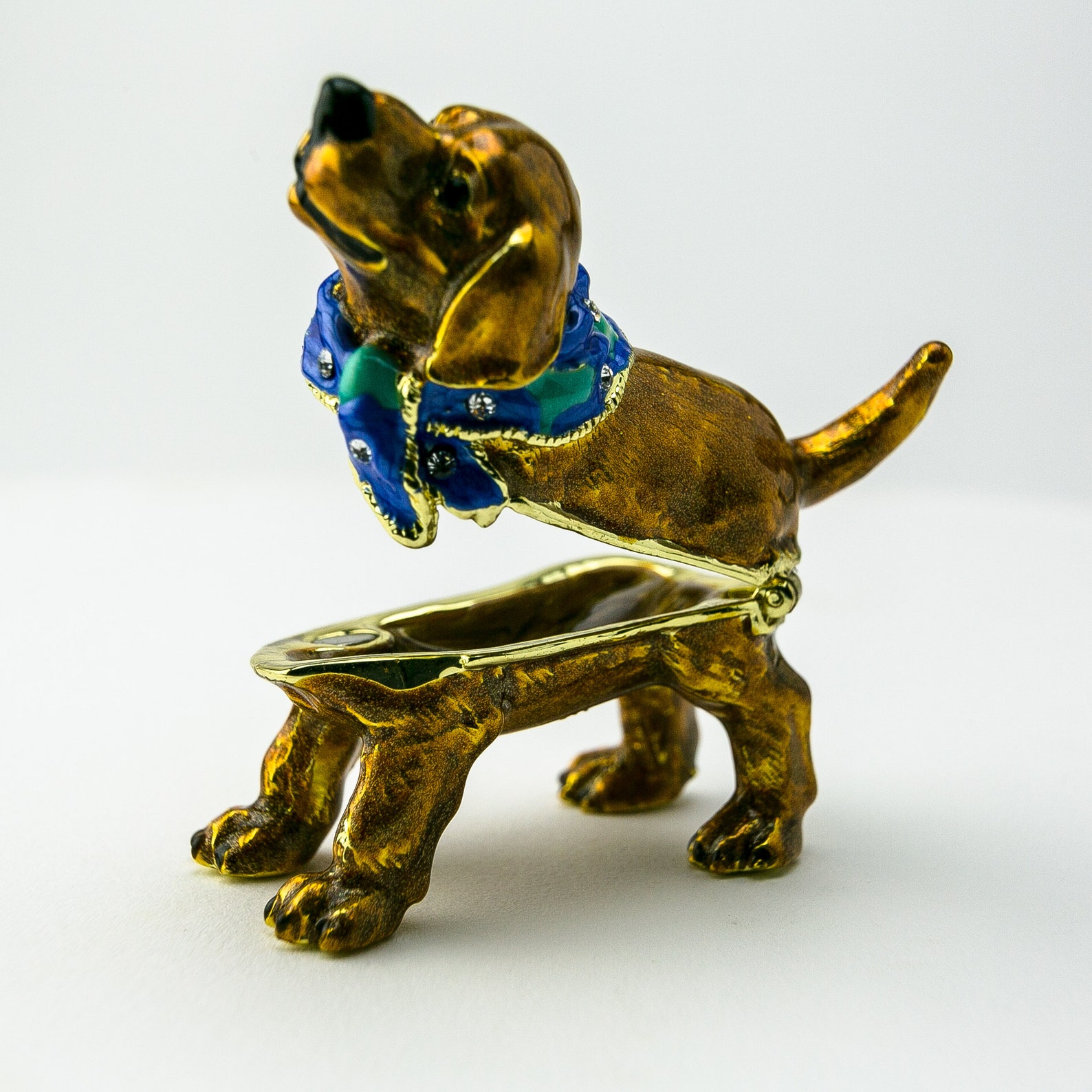 Brown Dog Trinket Box Jewelry Hand-painted Animal Figure House | Etsy