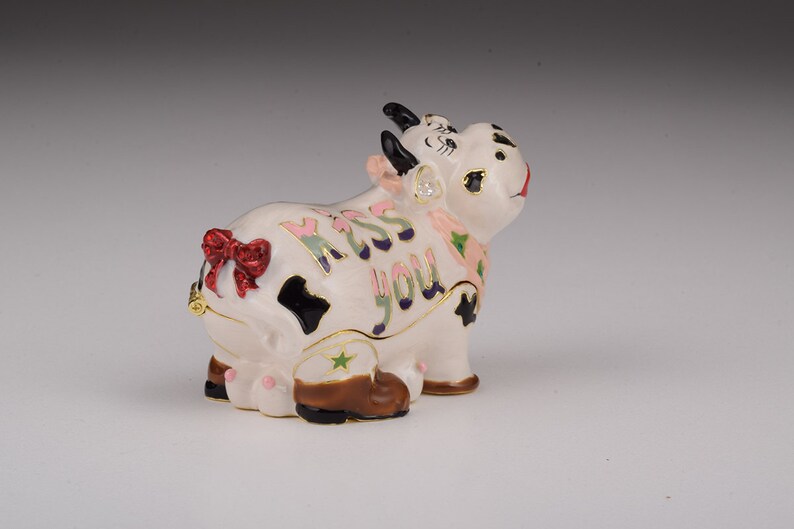 Love Cow Trinket Box Animal Figurine Decorated With Swarovski - Etsy