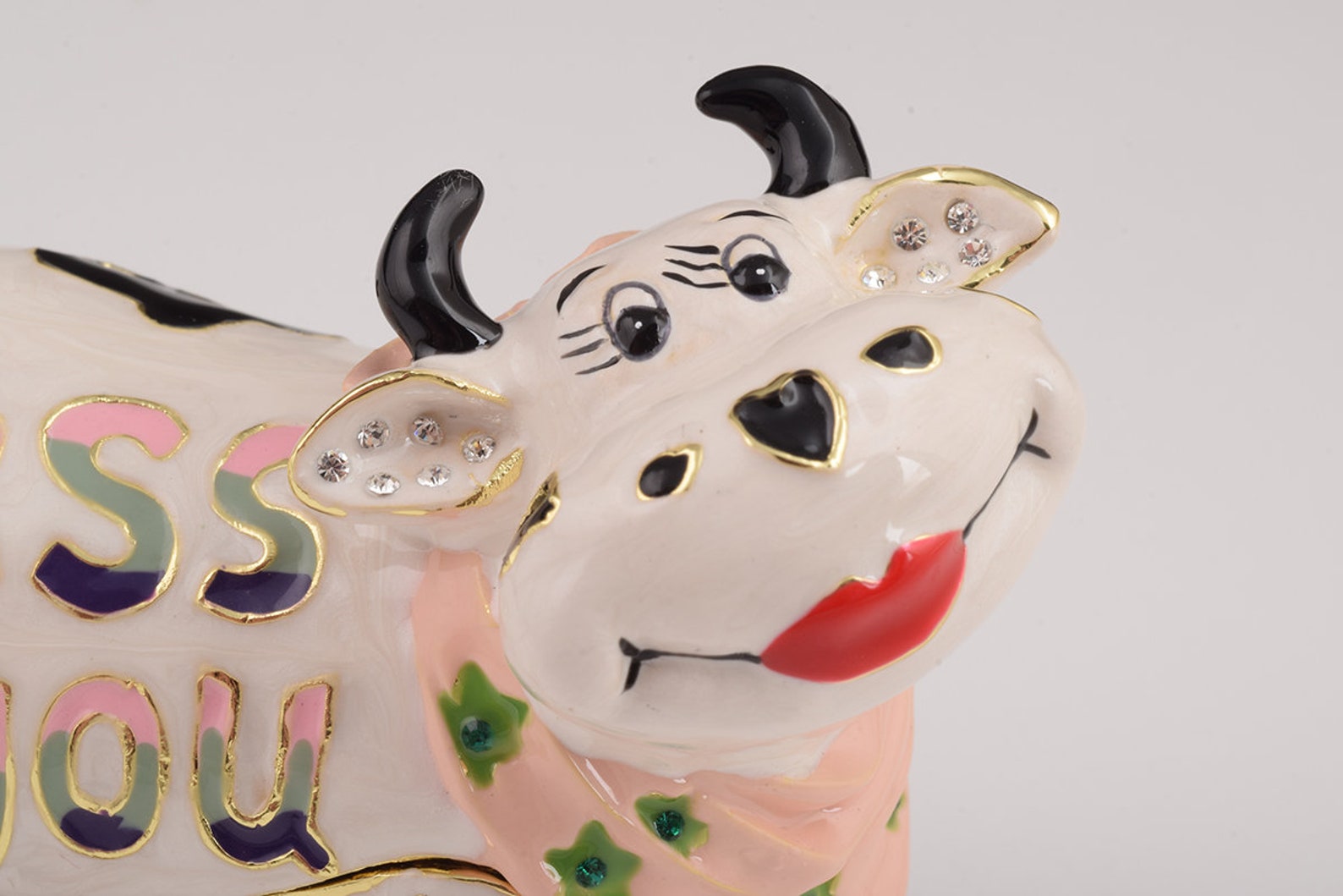 Love Cow Trinket Box Animal Figurine Decorated With Swarovski - Etsy