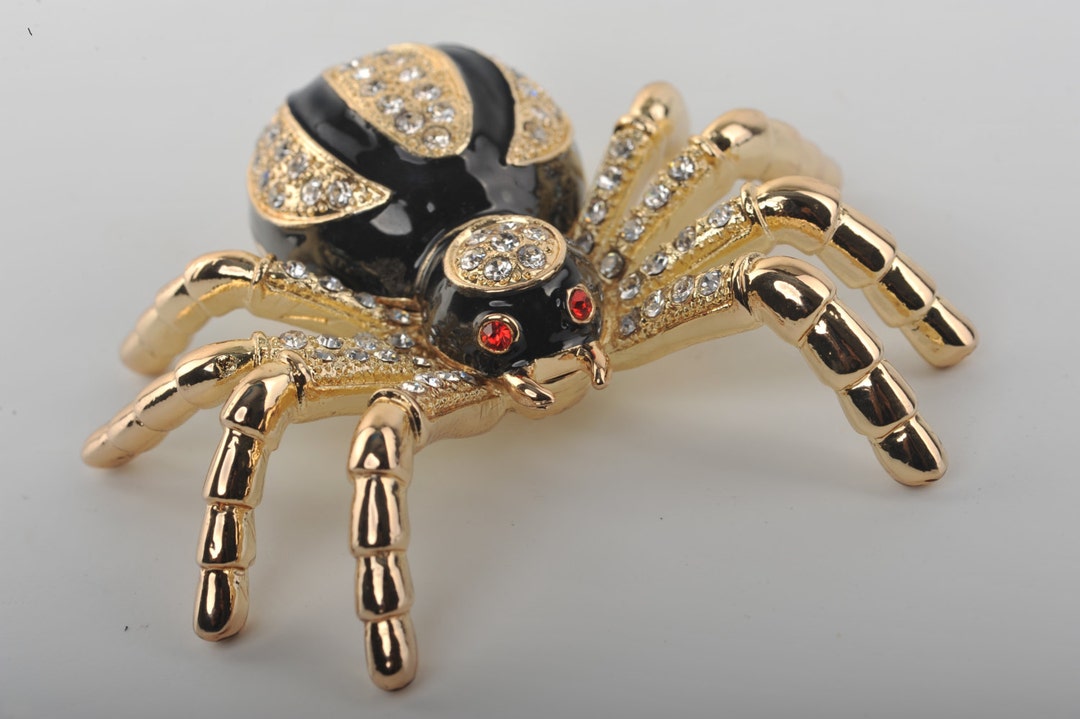 Gold & Black Tarantula Spider Faberge Styled Trinket Box - Etsy