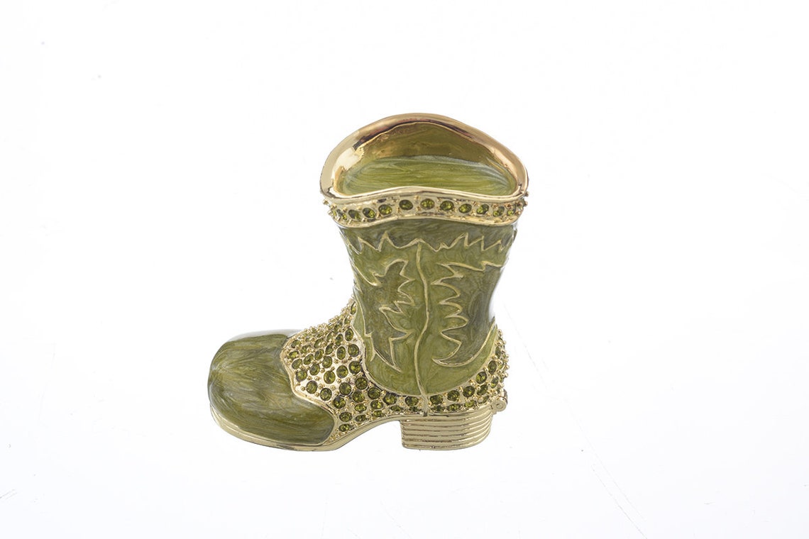 Green Musketeer Shoe Trinket Box Faberge Style Decorated With - Etsy