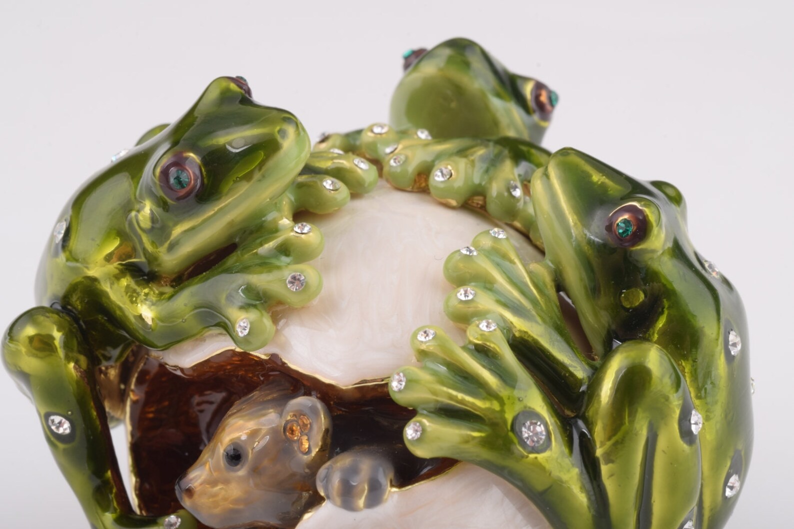 Frogs on Egg Figurine Faberge Style Trinket Box Decorated With - Etsy