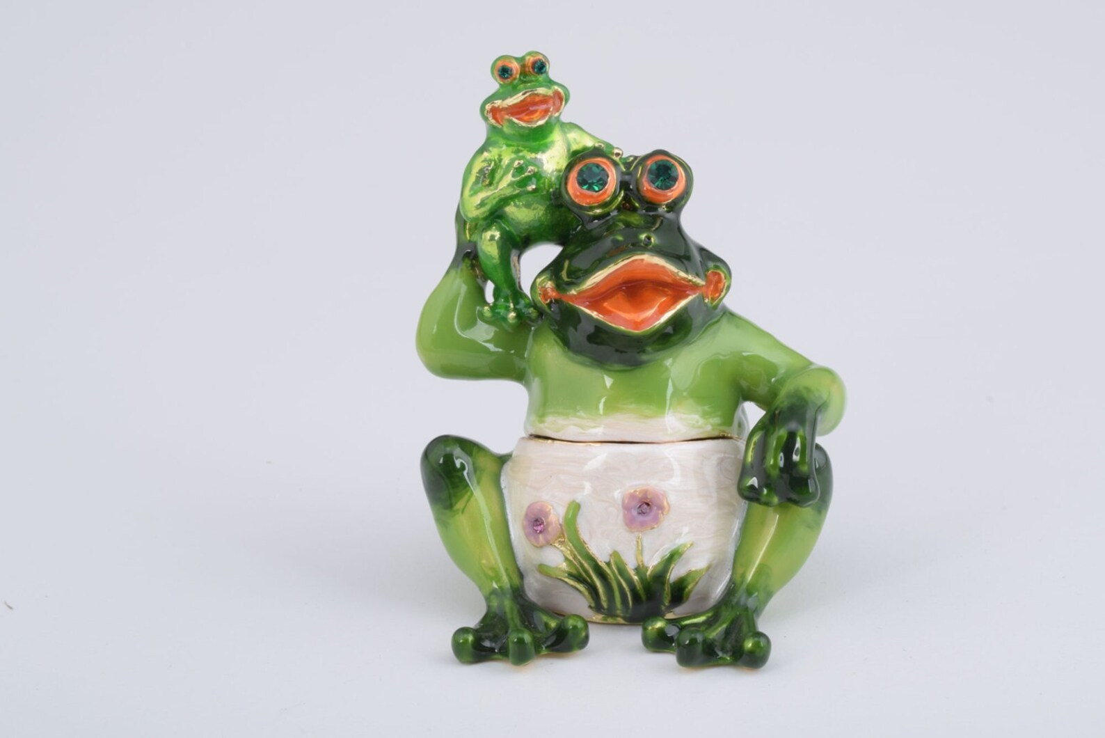 Mother Frog and Baby Frog Faberge Styled Trinket Box Handmade - Etsy