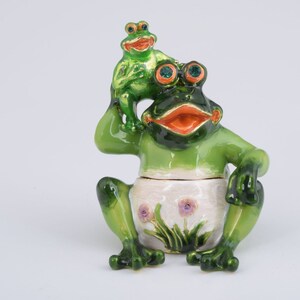 Mother Frog and Baby Frog Faberge Styled Trinket Box Handmade - Etsy