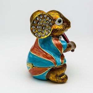 Mouse Playing Tennis Trinket Box Decorated With Crystals - Etsy