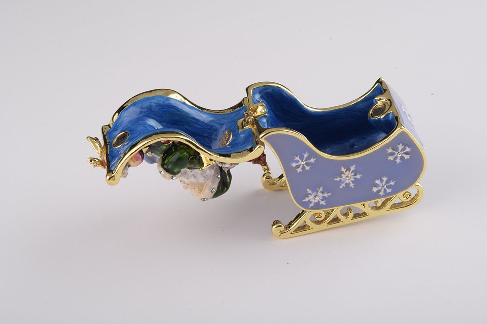 Christmas Santa Claus in Carriage Faberge Styled Trinket Box Handmade ...