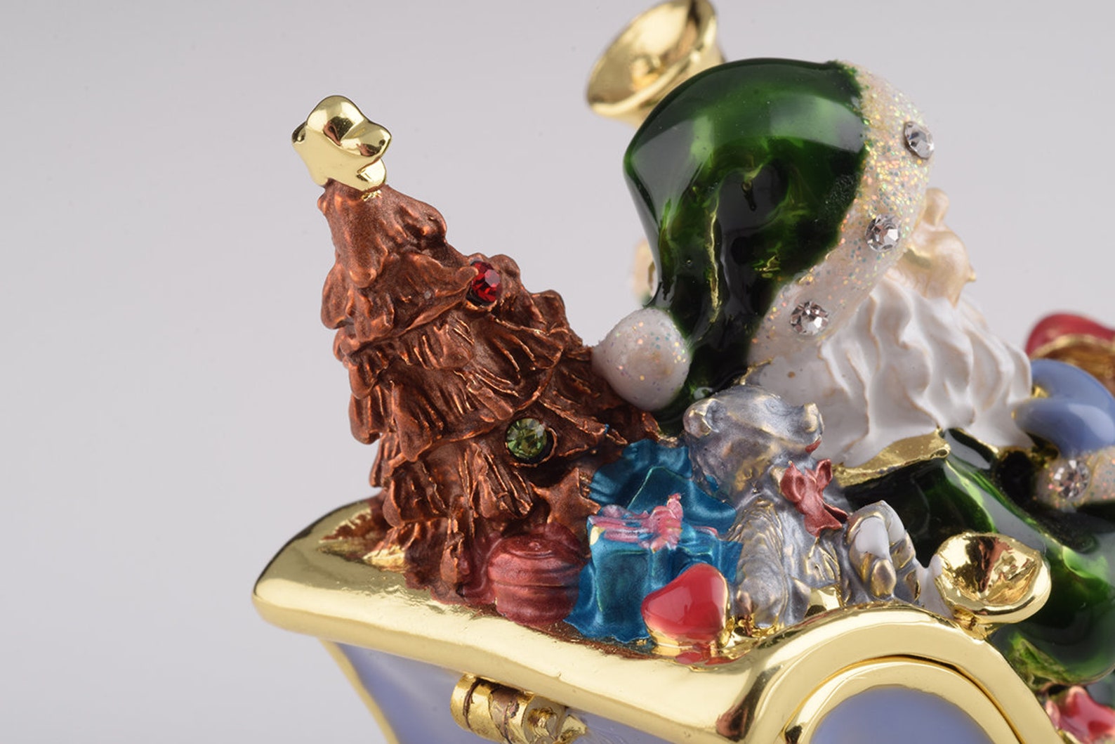Christmas Santa Claus in Carriage Faberge Styled Trinket Box Handmade ...