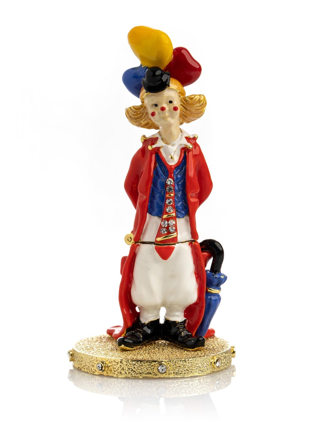 Handmade Enamel Clown Trinket Box: Faberge Style, 24K Gold Plated - Etsy