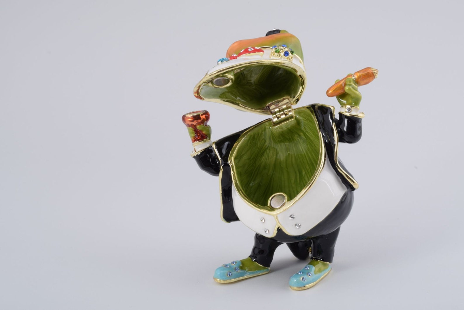 Business Frog Holding a Cigar Faberge Styled Trinket Box - Etsy