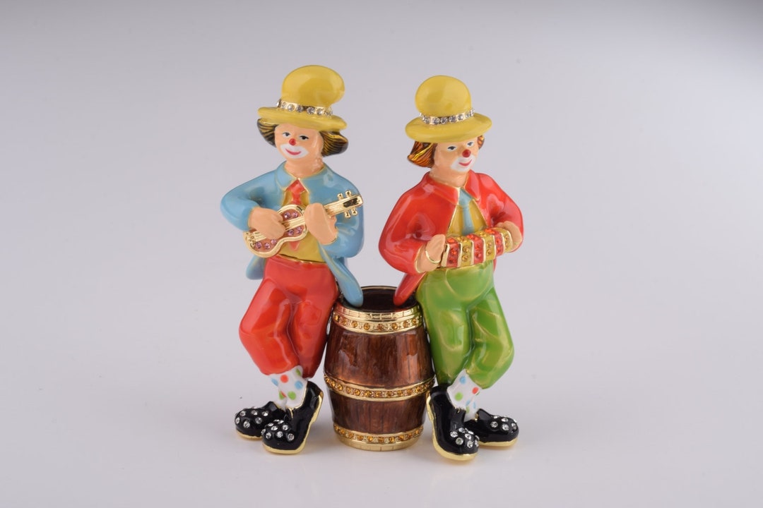 Keren Kopal Circus Clowns Trinket Box: Enamel & Swarovski Crystals - Etsy