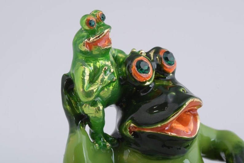 Mother Frog and Baby Frog Faberge Styled Trinket Box Handmade - Etsy