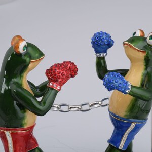 Limited Edition Boxing Frogs Faberge Styled Trinket Box Handmade by ...